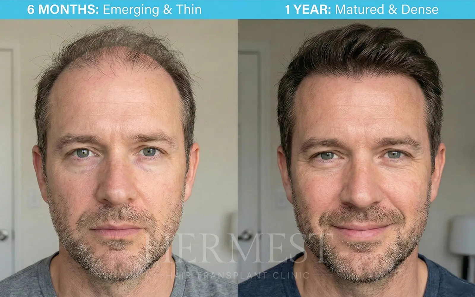 Hair Transplant 6 Months vs 1 Year Results & Photos